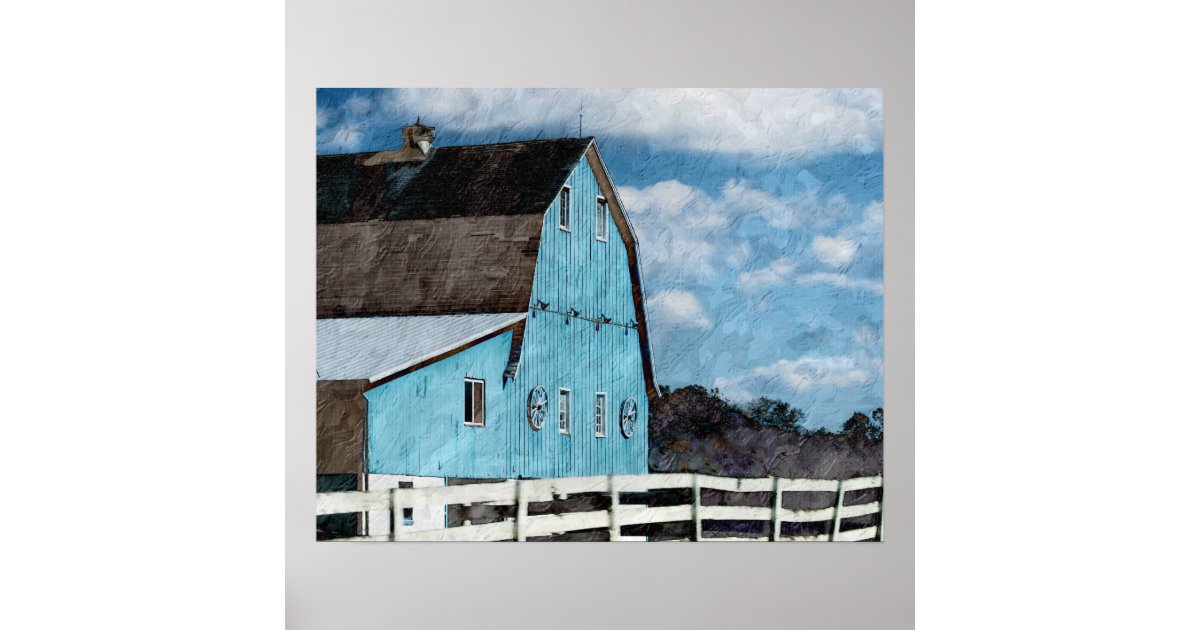 Blue Barn poster | Zazzle