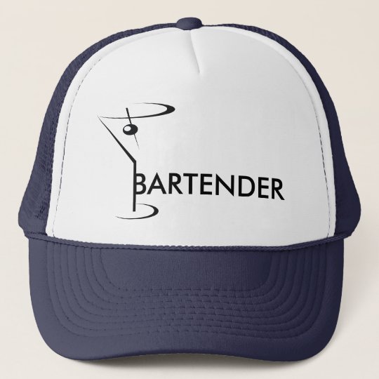 Blue Bartending Cocktail or Bartender Trucker Hat | Zazzle.com
