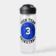 Blue Basketball Player Custom Team Name and Number Water Bottle | Zazzle