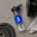 Blue Basketball Player Custom Team Name and Number Water Bottle | Zazzle