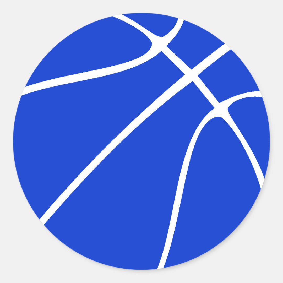 Blue Basketball Scrapbook or Decorative Sticker | Zazzle