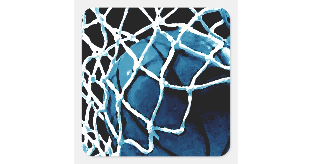Blue Basketball Square Sticker | Zazzle