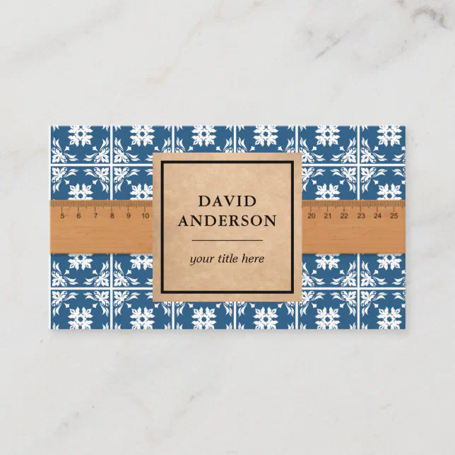 Blue Bathroom Kitchen Flooring Tiles Installer Business Card | Zazzle