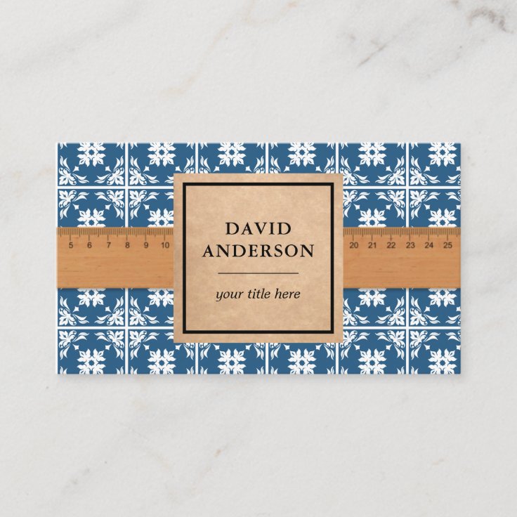 Blue Bathroom Kitchen Flooring Tiles Installer Business Card | Zazzle