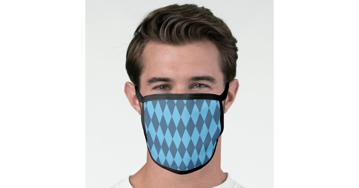 Blue Bavaria Rhombus Flag Pattern Face Mask | Zazzle