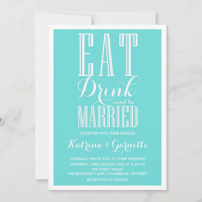 Blue Be Married Wedding Invitation | Zazzle