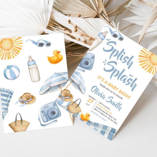 Blue Beach Summer Baby Shower Invitation | Zazzle