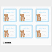 Blue Bear Baby Shower Bookplate, boy book plate | Zazzle