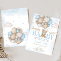 Blue Bear Balloon Baby Shower Invitation | Zazzle