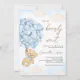 Blue Bear Balloon Baby Shower Invitation | Zazzle