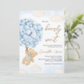 Blue Bear Balloon Baby Shower Invitation | Zazzle