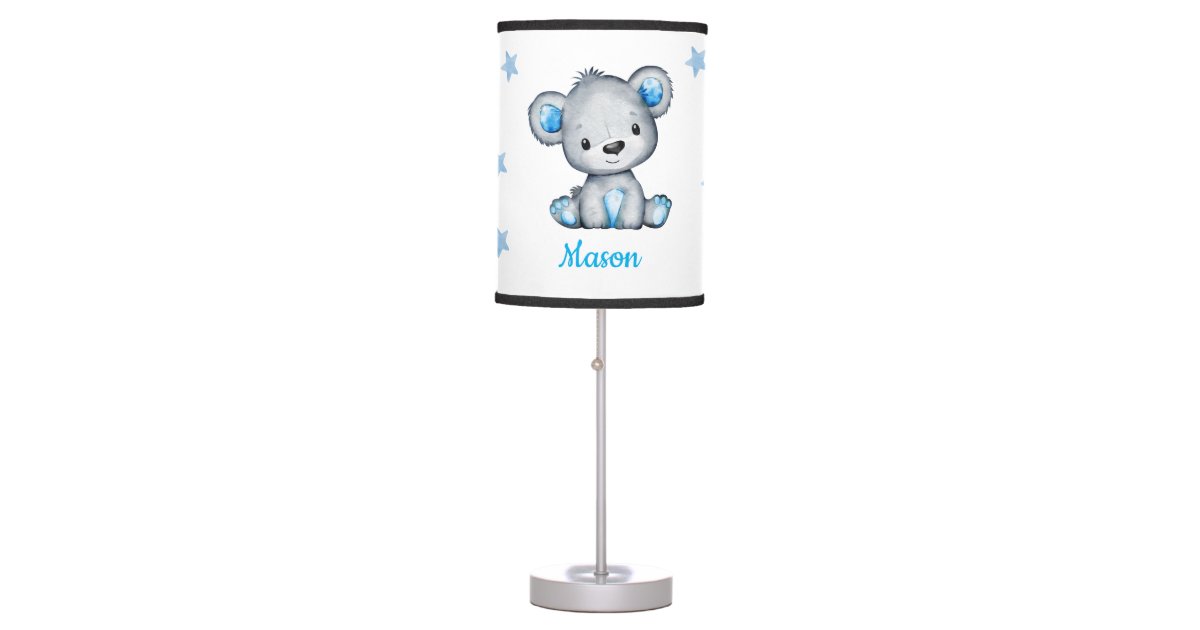 Blue Bear Boy Lamp, Table Lamp | Zazzle