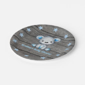 Blue bear Plate 4 Baby Shower, Rustic, Birthday | Zazzle