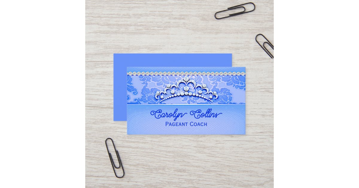 Blue Beauty Pageant Coach Business Card | Zazzle