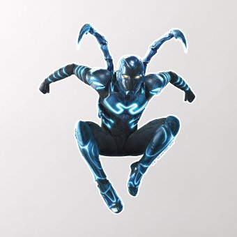 Blue Beetle Leaping Character Art Wall Decal | Zazzle