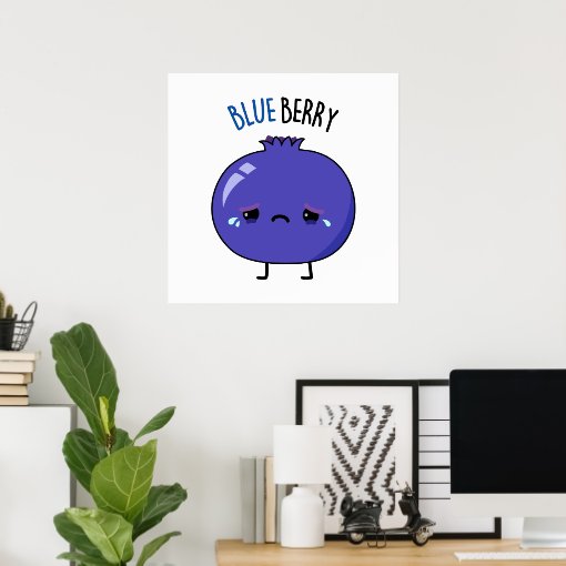 Blue Berry Funny Blueberry Pun Poster | Zazzle