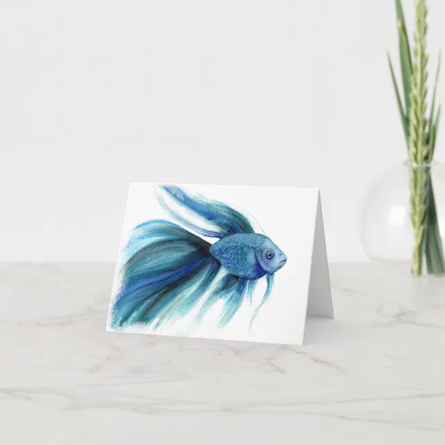 Blue Betta Fish Card | Zazzle