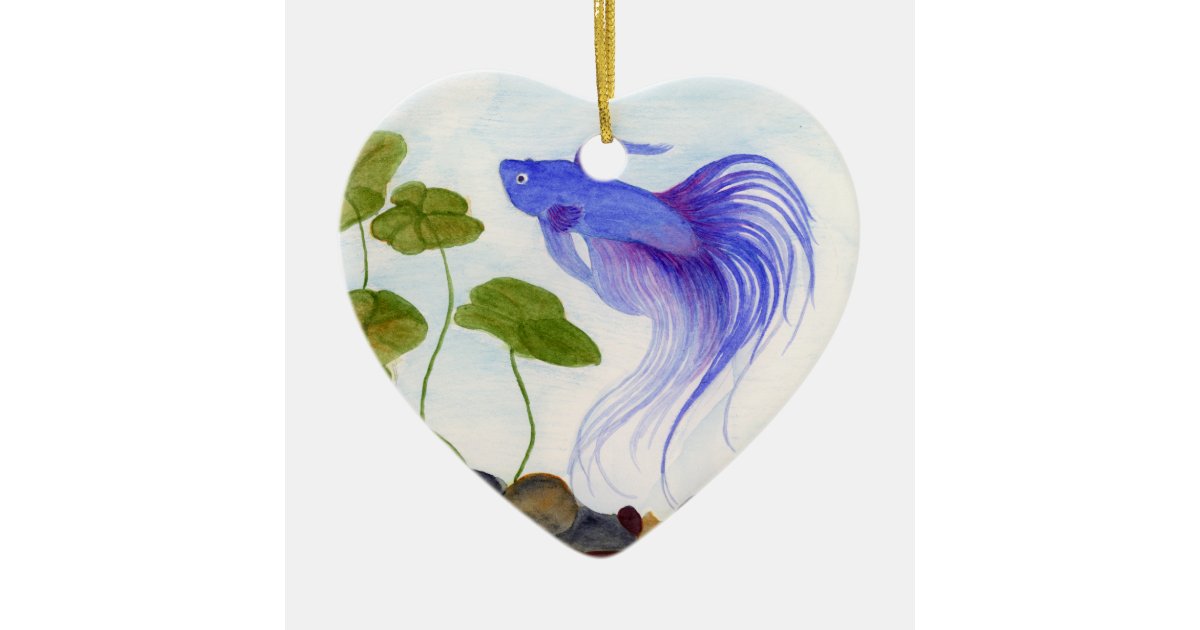 Blue Betta Fish Ceramic Ornament | Zazzle