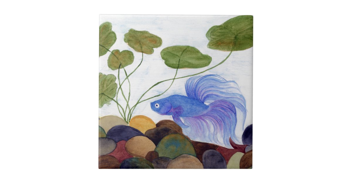 Blue Betta Fish Tile | Zazzle