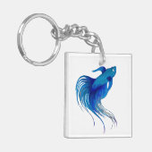 Blue Betta Fish Watercolor Keychain | Zazzle