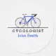Blue bicycle Cycologist Classic Round Sticker | Zazzle