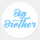 Blue Big Brother sibling Typography Classic Round Sticker | Zazzle