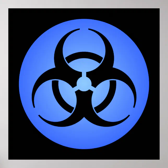 Blue Biohazard Poster | Zazzle