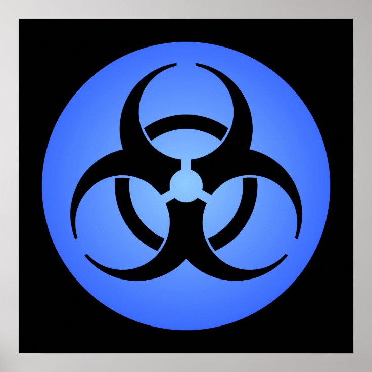 Blue Biohazard Poster | Zazzle