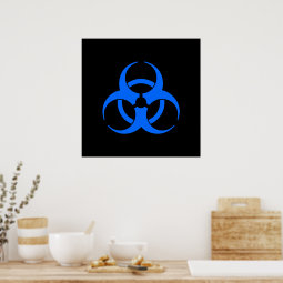 Blue Biohazard Symbol Poster | Zazzle