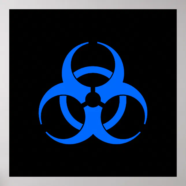 Blue Biohazard Symbol Poster | Zazzle