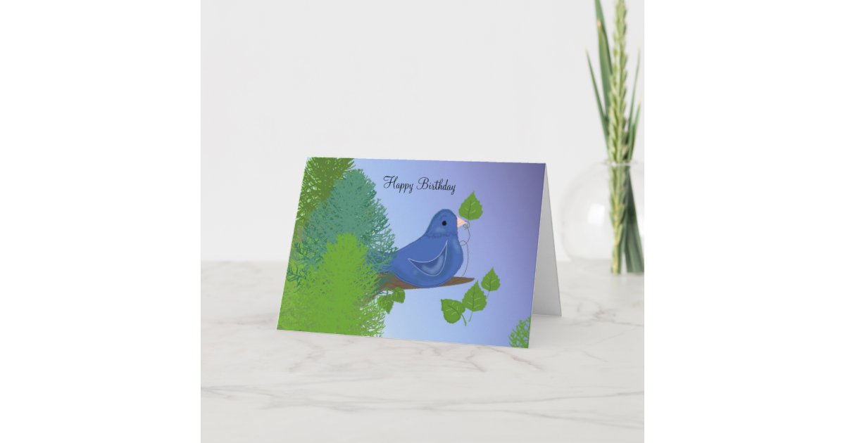 Blue Bird Birthday Wishes Card | Zazzle