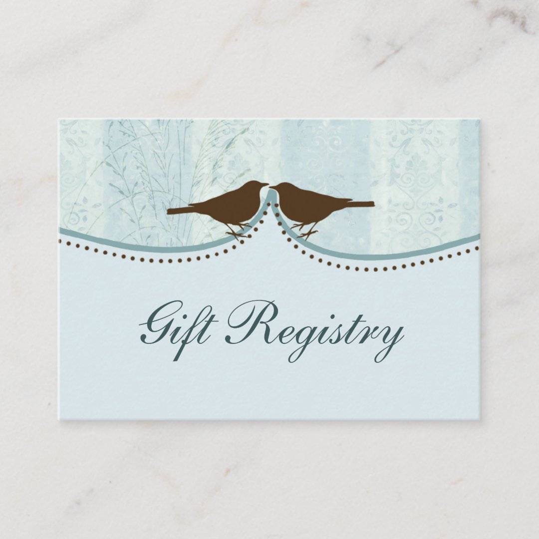 blue bird cage, love birds Gift registry Cards | Zazzle