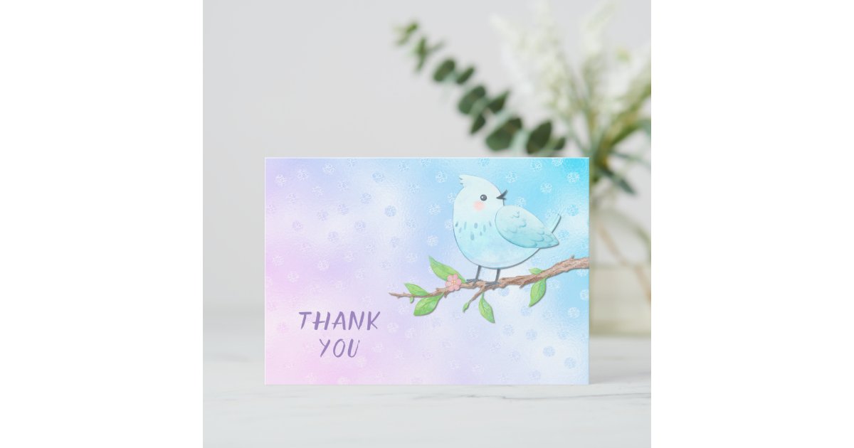 Blue Bird Thank You Card | Zazzle