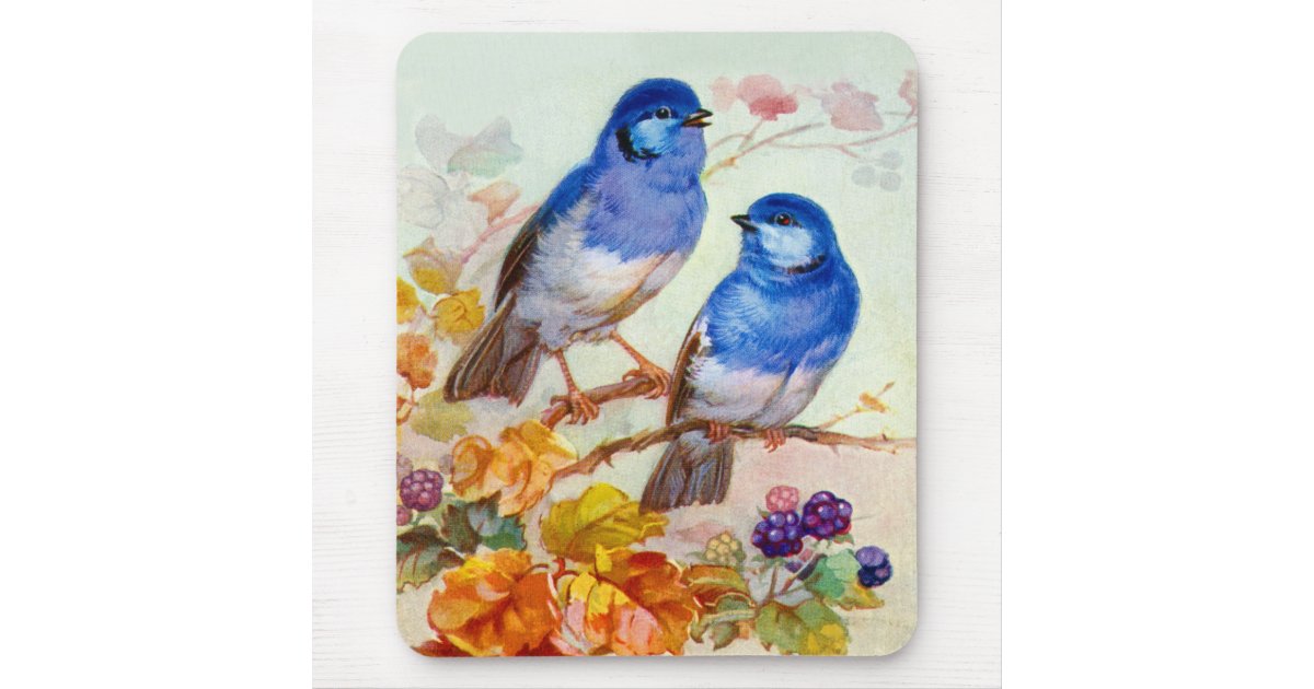Blue birds mouse pad | Zazzle
