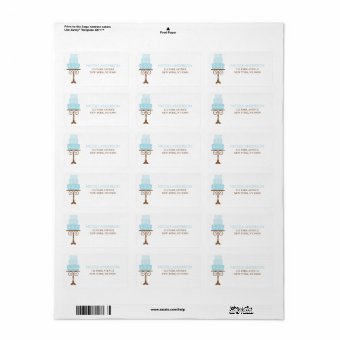 Blue Birthday Cake Address Labels | Zazzle