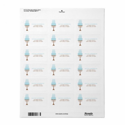 Blue Birthday Cake Address Labels | Zazzle