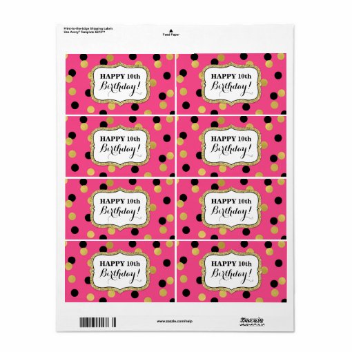 Blue Black Gold Confetti Birthday Labels | Zazzle