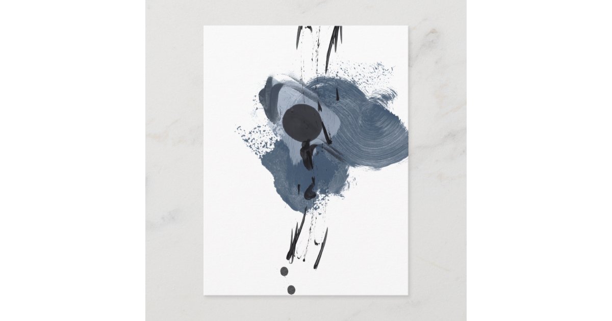 Blue & Black Splash II | Blue Black Paint Splash Postcard | Zazzle