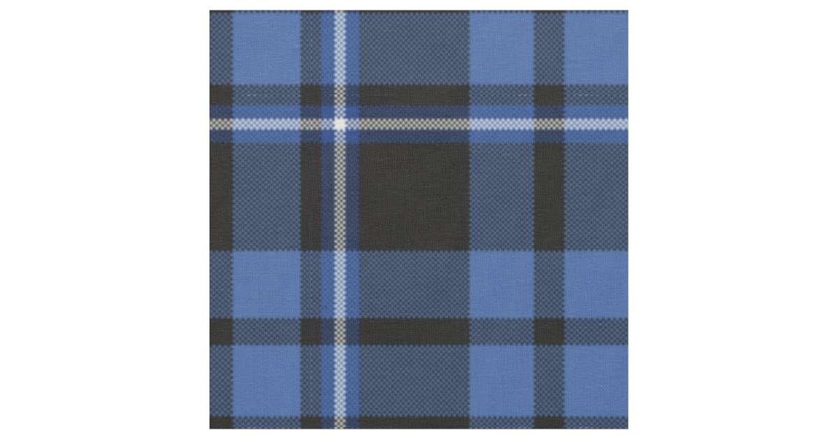 Blue Black Tartan Plaid Scottish Pattern Fabric | Zazzle