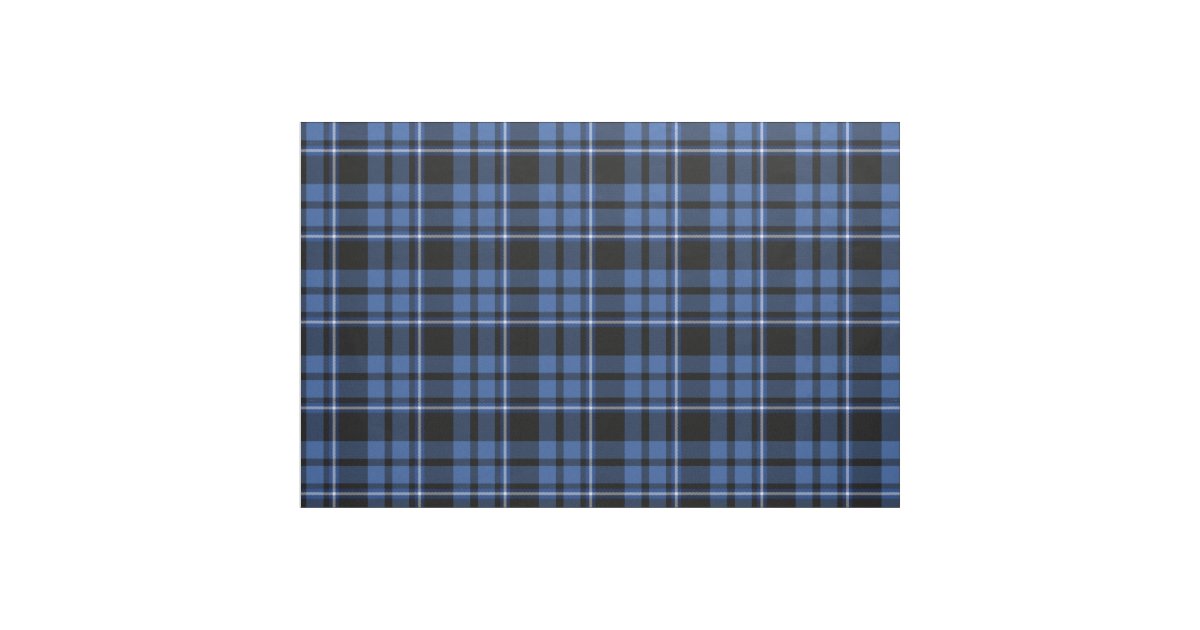 Blue Black Tartan Plaid Scottish Pattern Fabric | Zazzle
