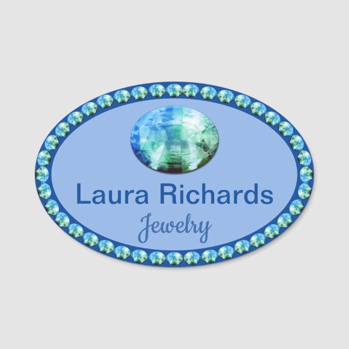 Blue Bling NAME TAG | Zazzle