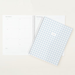 Blue Blue Gingham Custom Year Planner | Zazzle