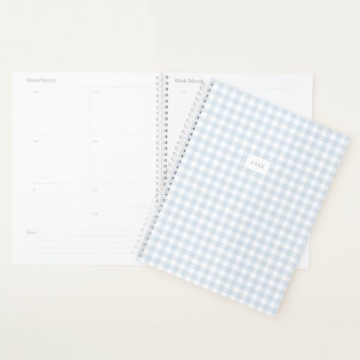 Blue Blue Gingham Custom Year Planner | Zazzle