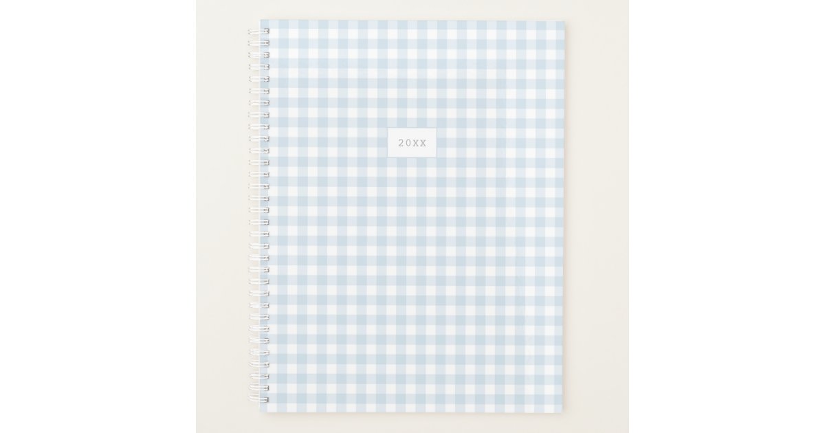 Blue Blue Gingham Custom Year Planner | Zazzle