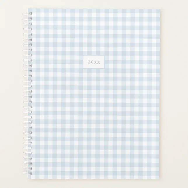 Blue Blue Gingham Custom Year Planner | Zazzle