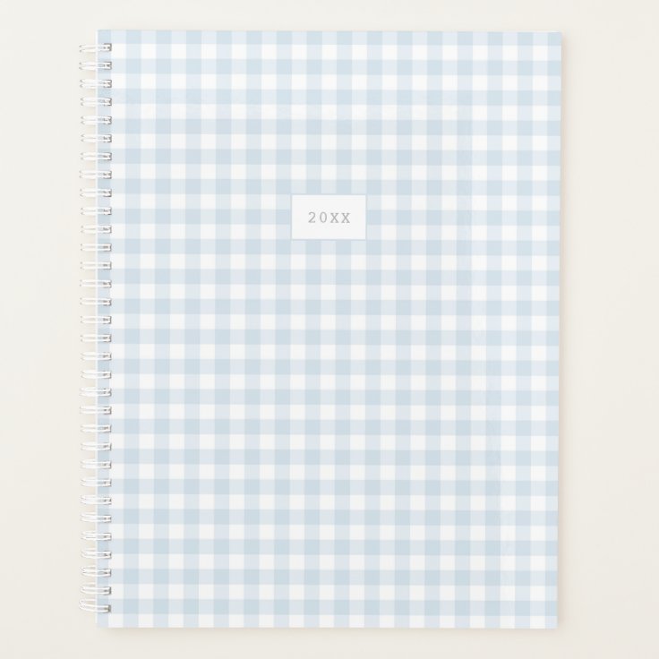 Blue Blue Gingham Custom Year Planner | Zazzle