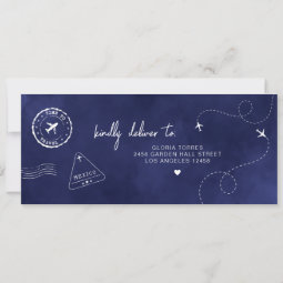 Blue Boarding Pass Destination Wedding Invitation | Zazzle