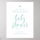 Blue Bold Script Baby Shower Welcome Poster | Zazzle