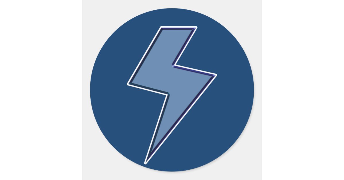 Blue Bolt Classic Round Sticker | Zazzle