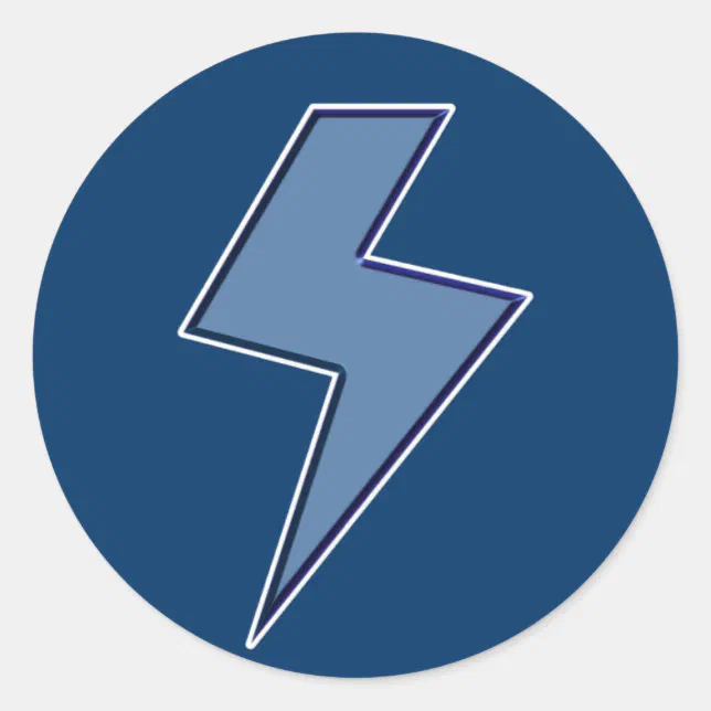 Blue Bolt Classic Round Sticker | Zazzle
